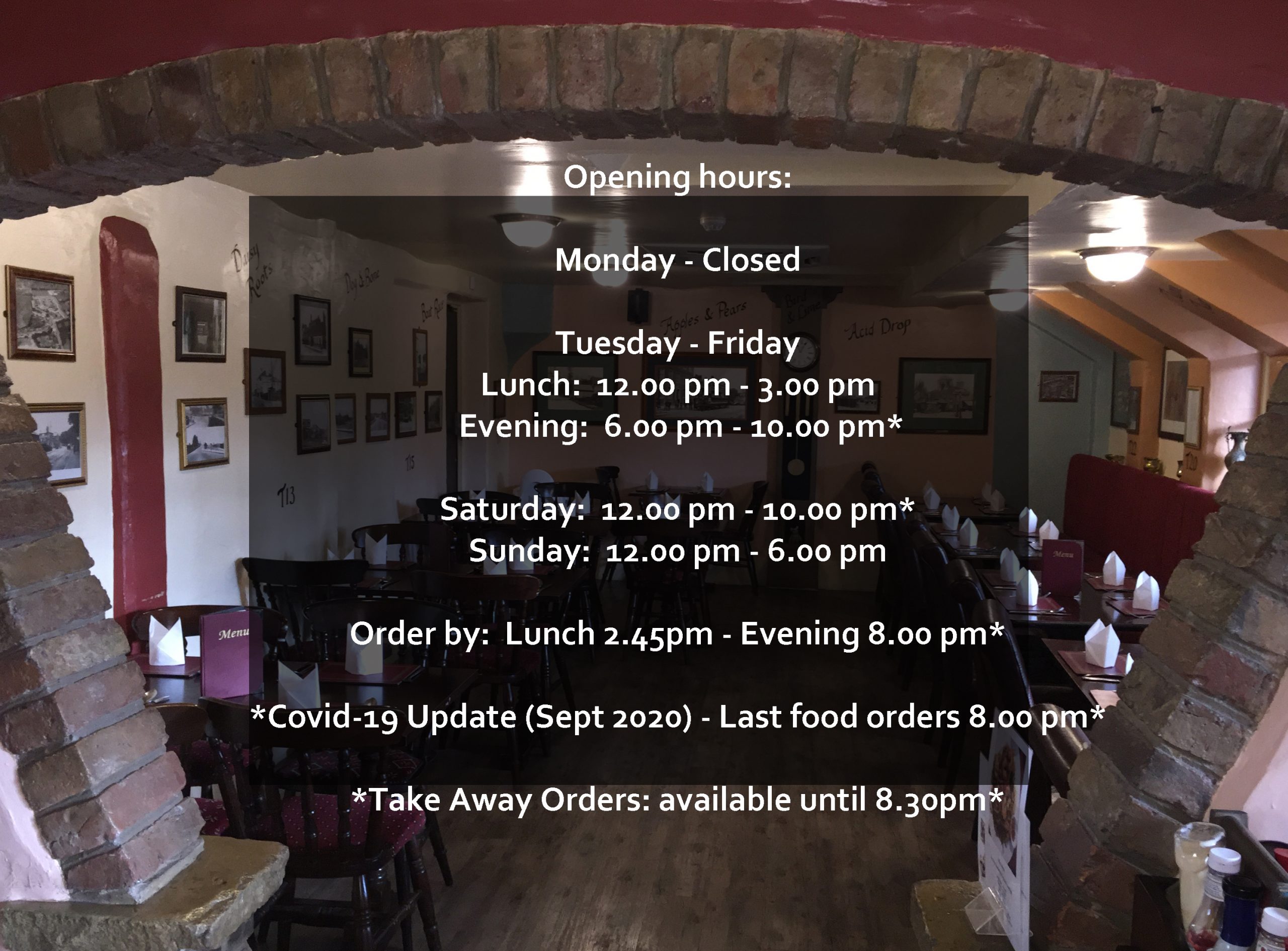 Kitchen Hours: – The Hut Pub