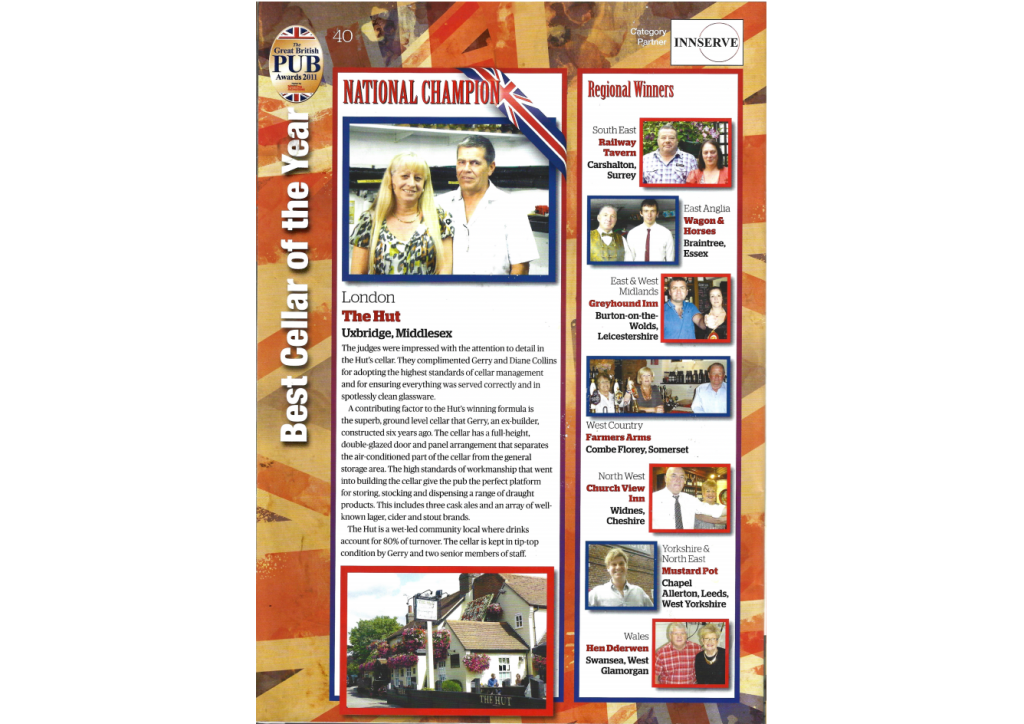 British Pub Awards Winner 2011 – The Hut Pub